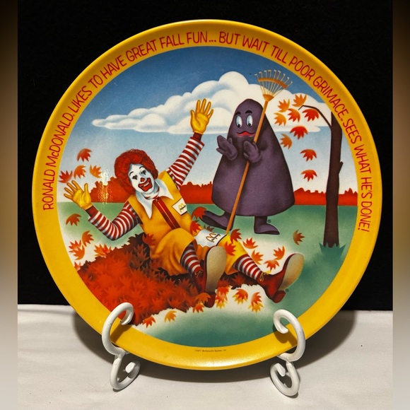 McDonald's | Dining | Vintage 977 Mcdonalds Ronald Mcdonald Plate ...